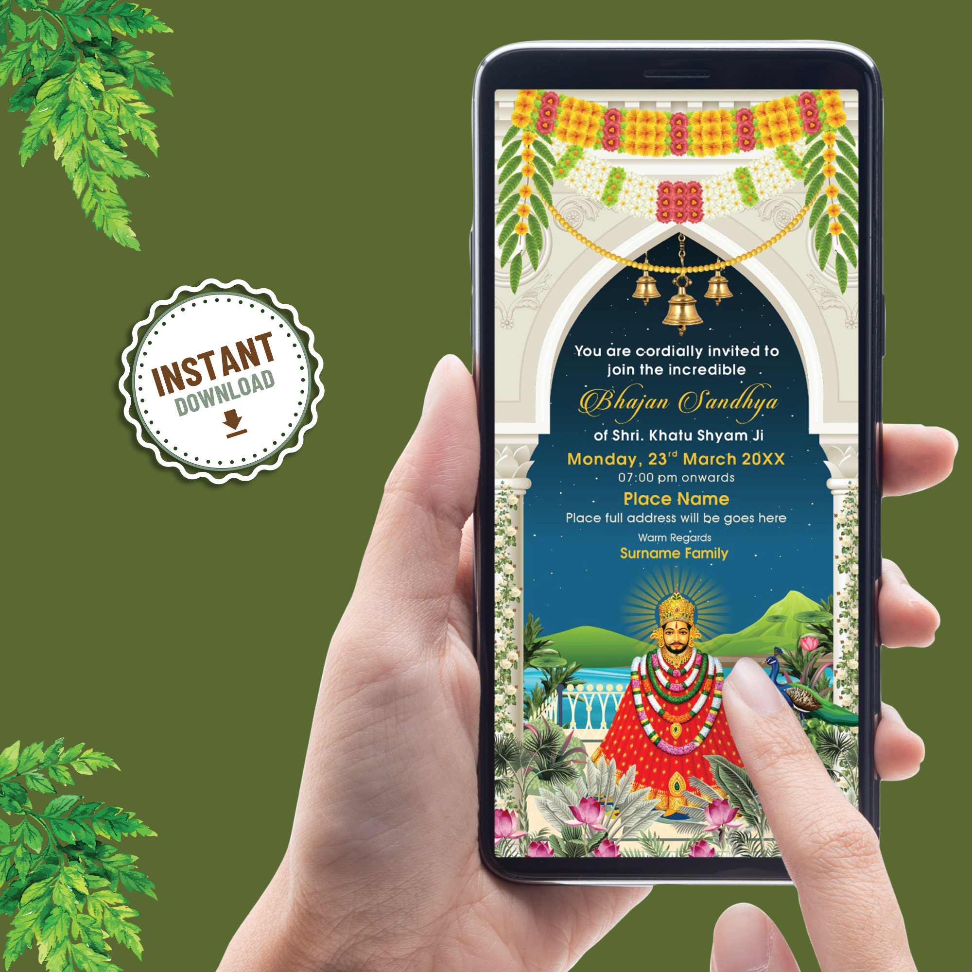 Shyam Baba Kirtan Invitation Card | Khatu Shyam Invitation | Shyam Baba ...