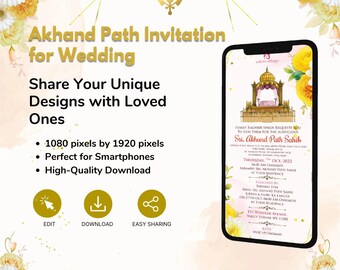 Akhand Path Invitation Sikh Invitations, Sri Akhand Path Sahib Invite ...