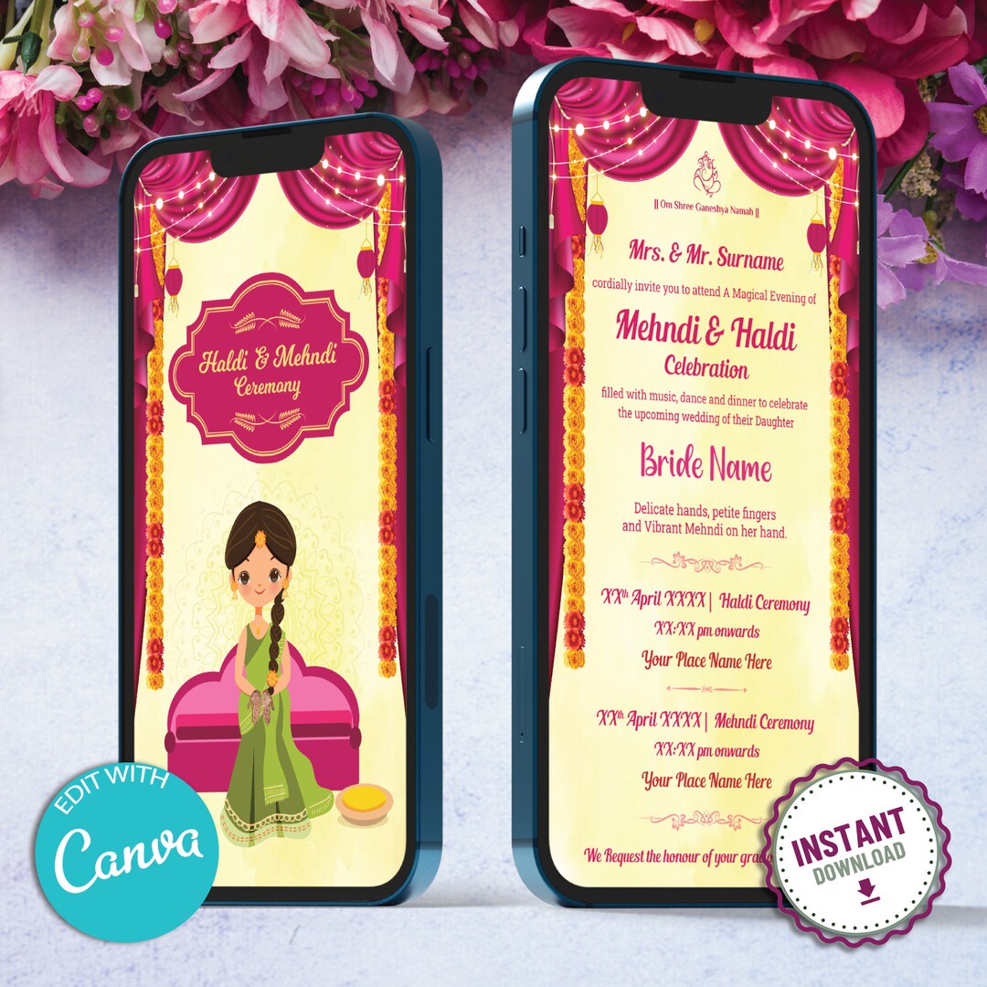 Custom Henna Party Invites Mehndi Invites, Digital Mehndi Invite ...