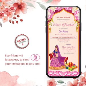 Buy Saree Function Invitation | Half Saree Function Invitation ...