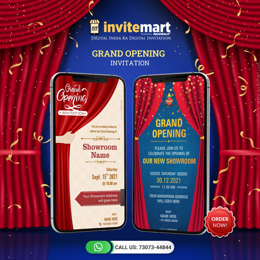 Invitations & Announcements Paper Digital Invitation Shop Opening ...