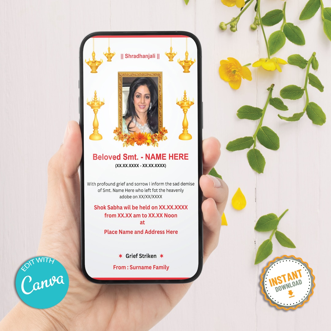 Shradhanjali Invitation Card Tervi Invitation Card Pratham - Etsy UK