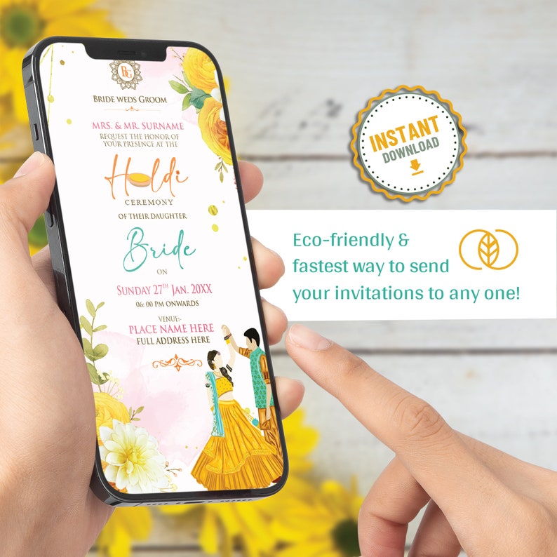 Digital Haldi Invitation Haldi Ceremony Invitation - Etsy