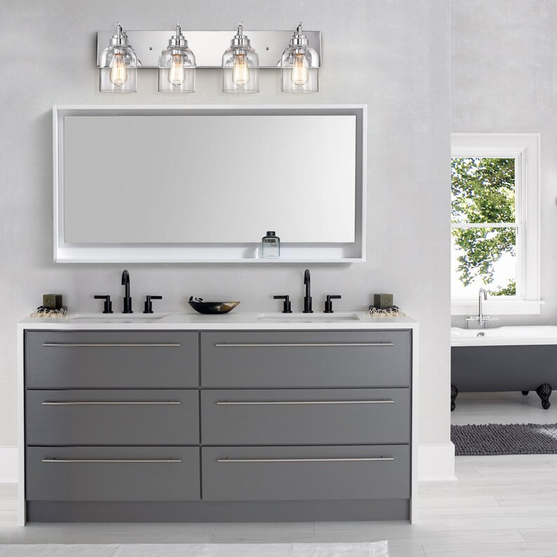 Transitional Chrome Bath Vanity Fixture 30 Wide - Etsy