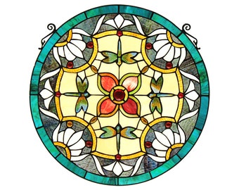 Stained Glass Window Panel Circle - Etsy