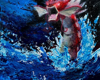 Ukiyo-e Gyarados Poster, Japanese-inspired Pokémon Art, Matte Finish ...