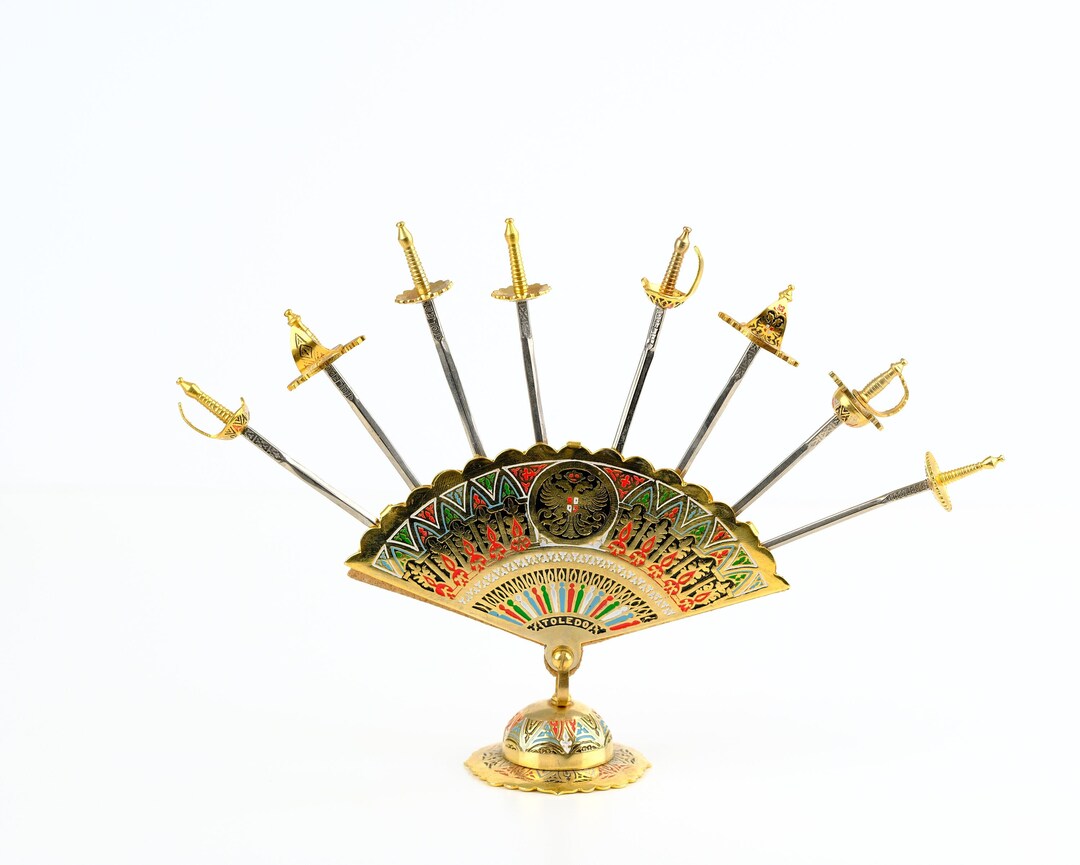 Eight Toledo Cocktail Swords in a Stand Shaped as a Fan - Etsy
