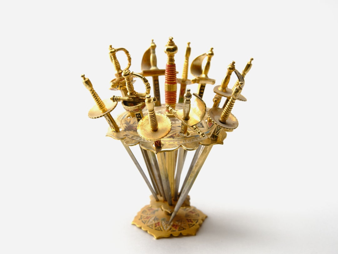 Twelve Toledo Cocktail Swords in a Stand - Etsy