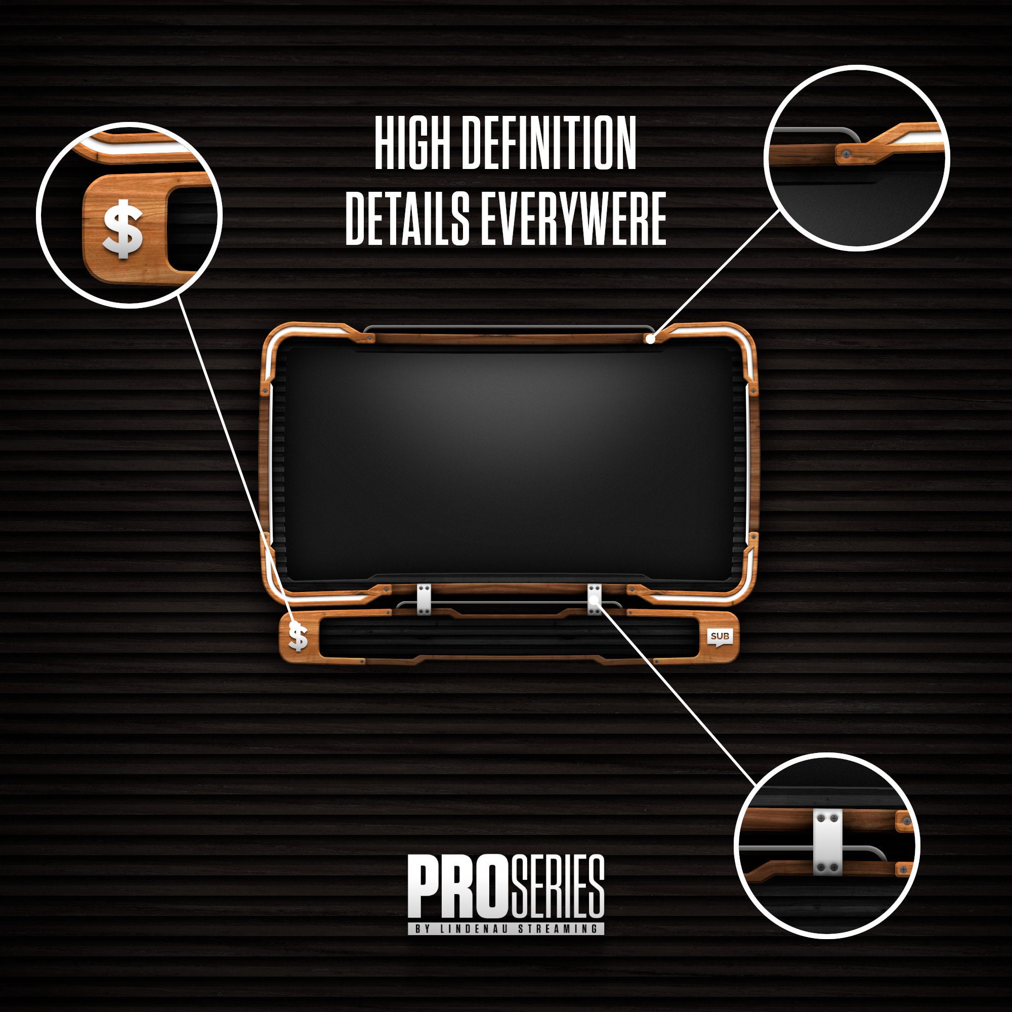 PRO SERIES - Webcam Overlay I Webcam Luxury Streaming Decoration Wood ...