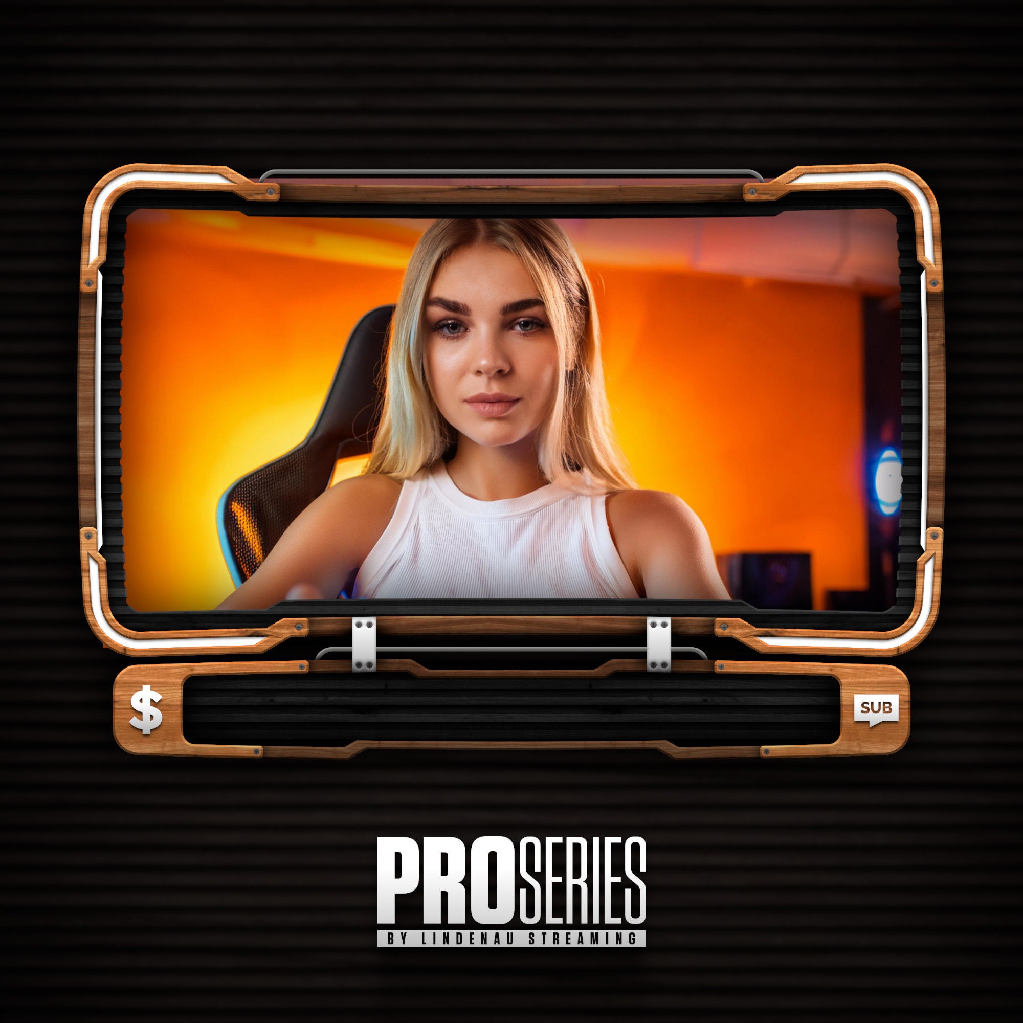 PRO SERIES - Webcam Overlay I Webcam Luxury Streaming Decoration Wood ...
