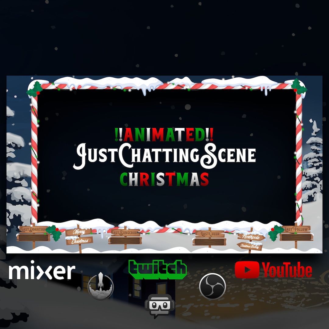 Animated Christmas Just Chatting Just Talking Facecam Overlay I Twitch ...