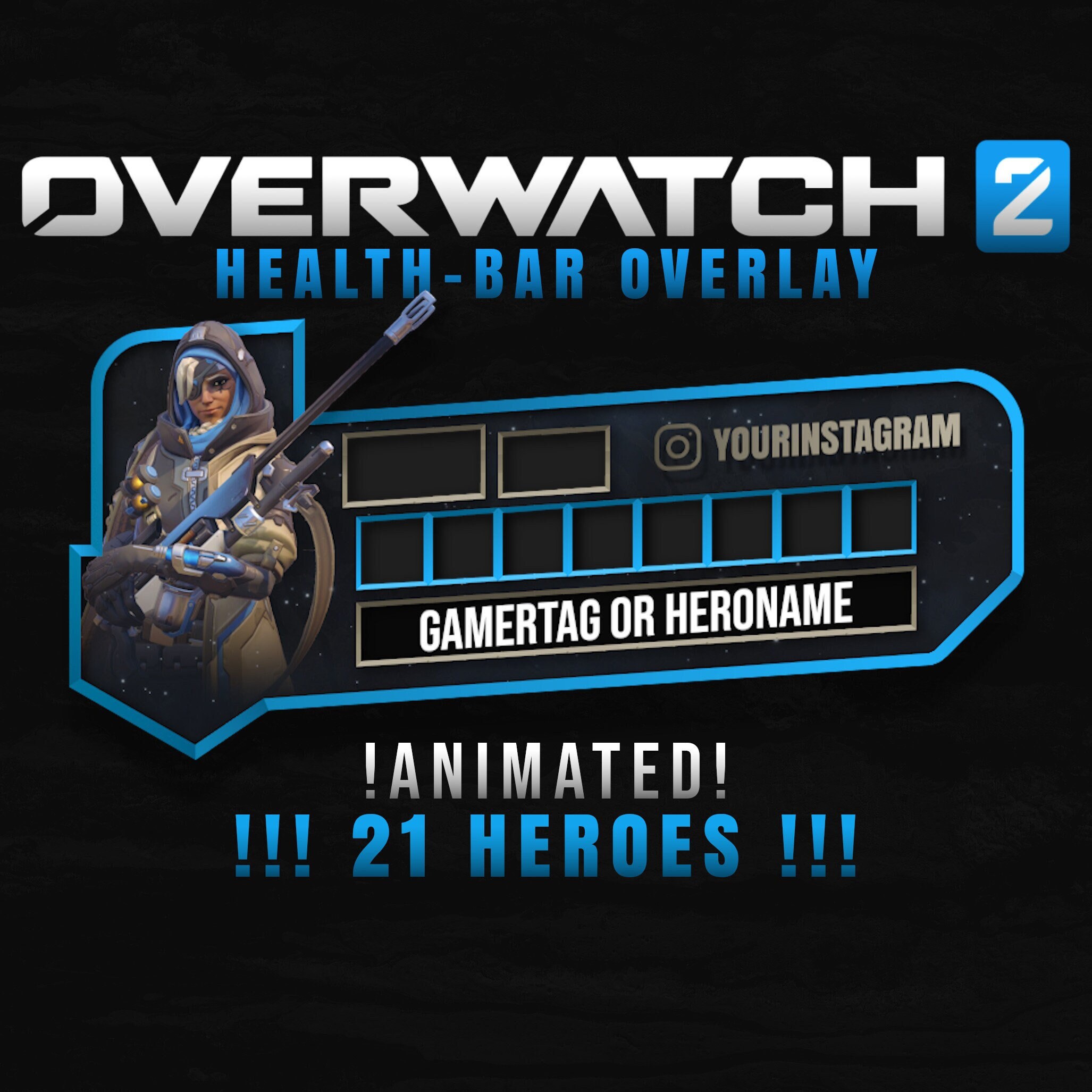 Animated Overwatch 2 Health Bar Overlay I Ana Mercy Reinhardt - Etsy UK