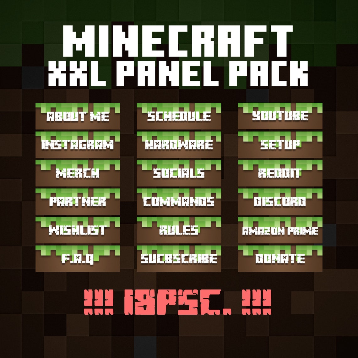 Animated Minecraft Streaming Overlay Pack I Twitch Gaming - Etsy