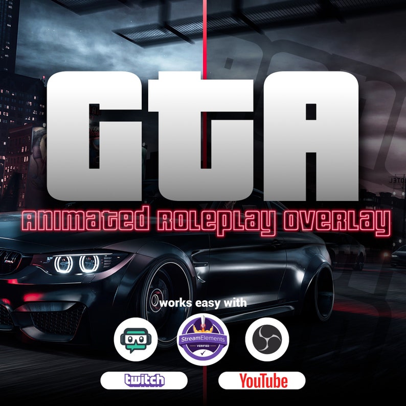 ANIMATED Grand Theft Auto Roleplay Overlay Pack I GTA Streaming ...