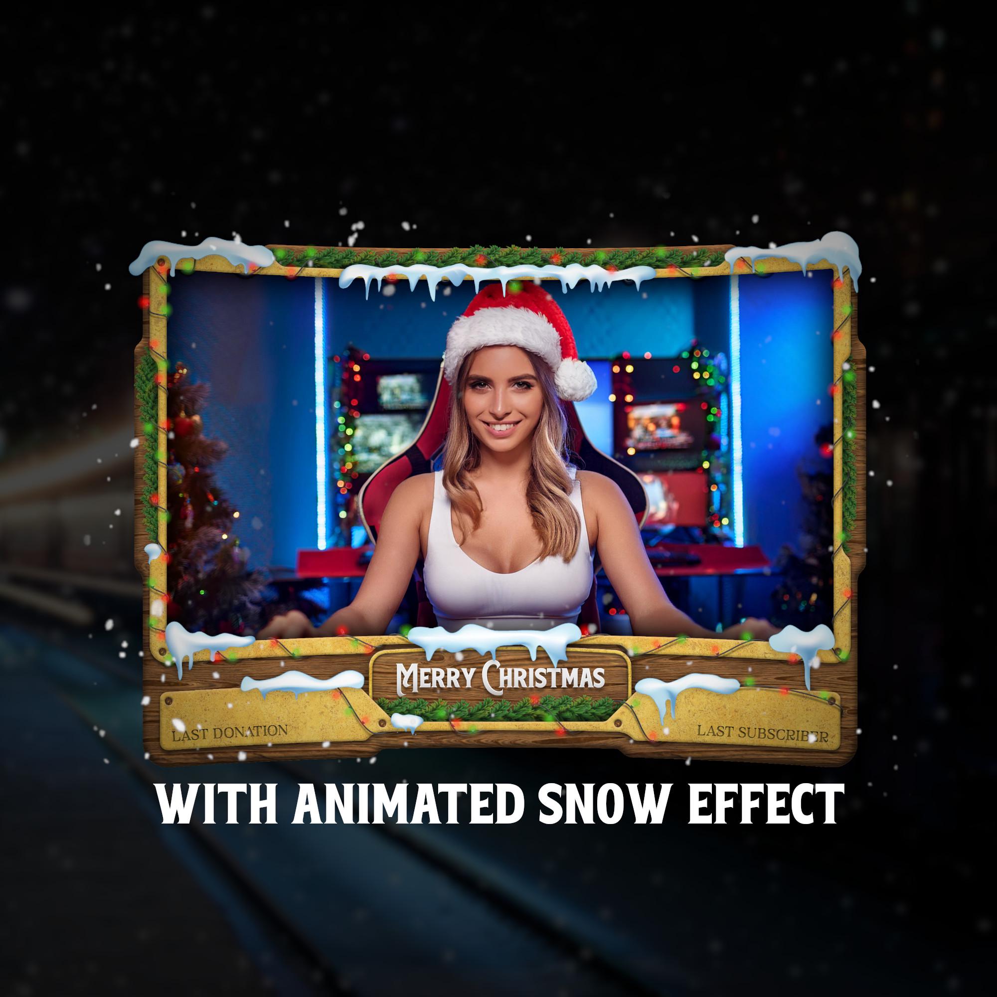 Christmas Winter Webcam Overlay With Snow Effect I Facecam Animated ...