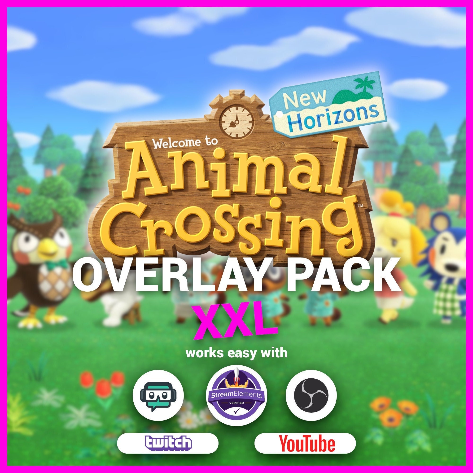 Animated Animal Crossing Overlay Streaming Pack Decoration I Starting ...