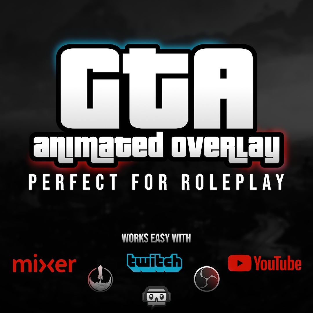 Animated GTA Roleplay Overlay Streaming Twitch Gaming Dark - Etsy UK