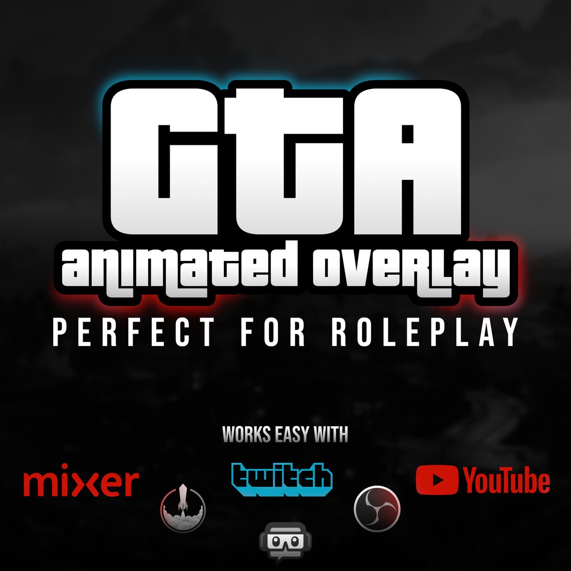 Animated GTA Roleplay Overlay Streaming Twitch Gaming Dark - Etsy