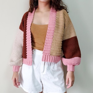 Crochet Colorblock Cardigan Written Crochet Pattern - Beginner-friendly ...