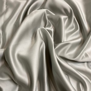 Glacier Grey Italian Double Face Poly Satin - Etsy