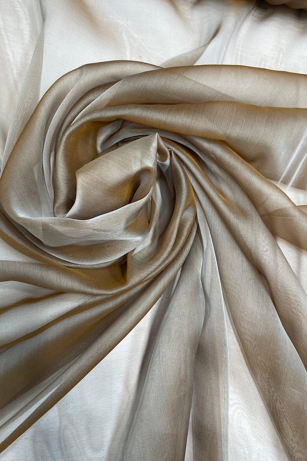 Silver Milk Chocolate Iridescent Silk Chiffon - Etsy