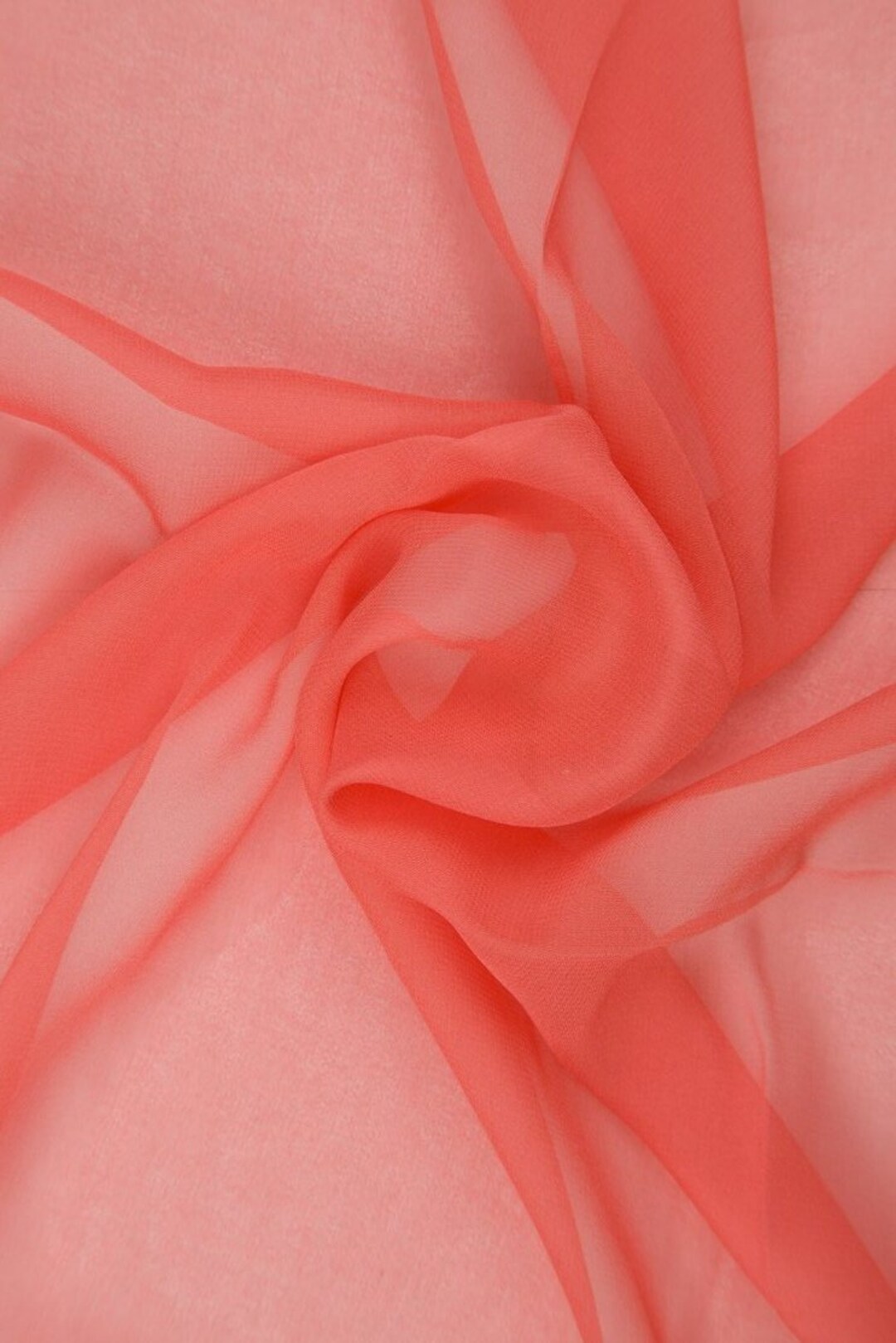 Persimmon Silk Chiffon Fabric - Etsy
