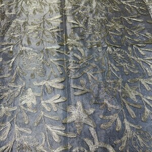Black Organza With Gold Floral Tissue Metallic Embroidery - Etsy