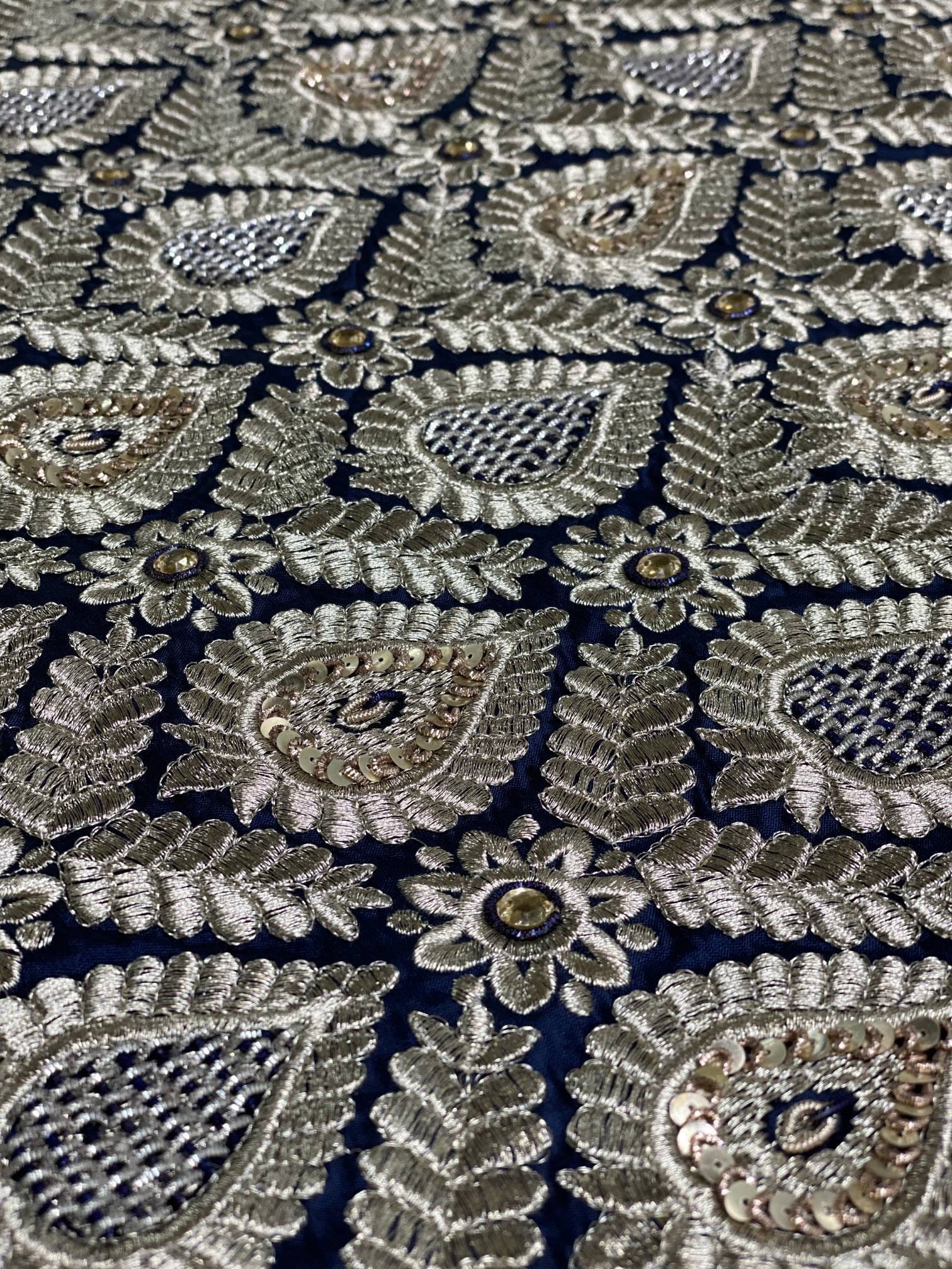 Blue Silver JEAD-039 Viscose Embroidery - Etsy