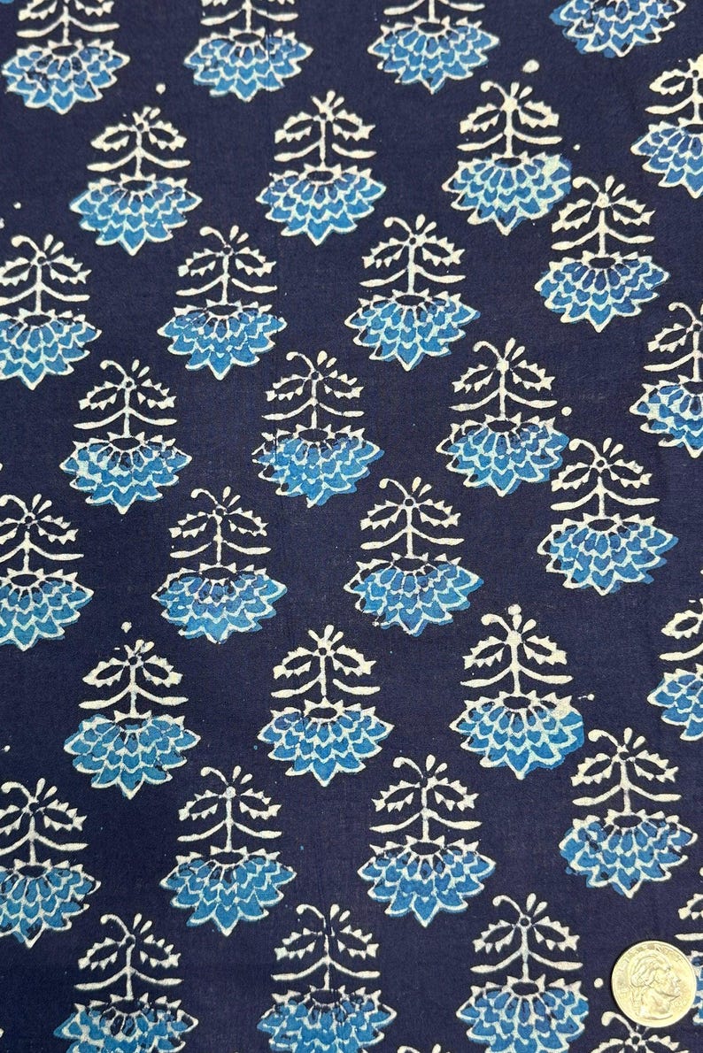 Blue CHP-241 Cotton Hand Prints - Etsy