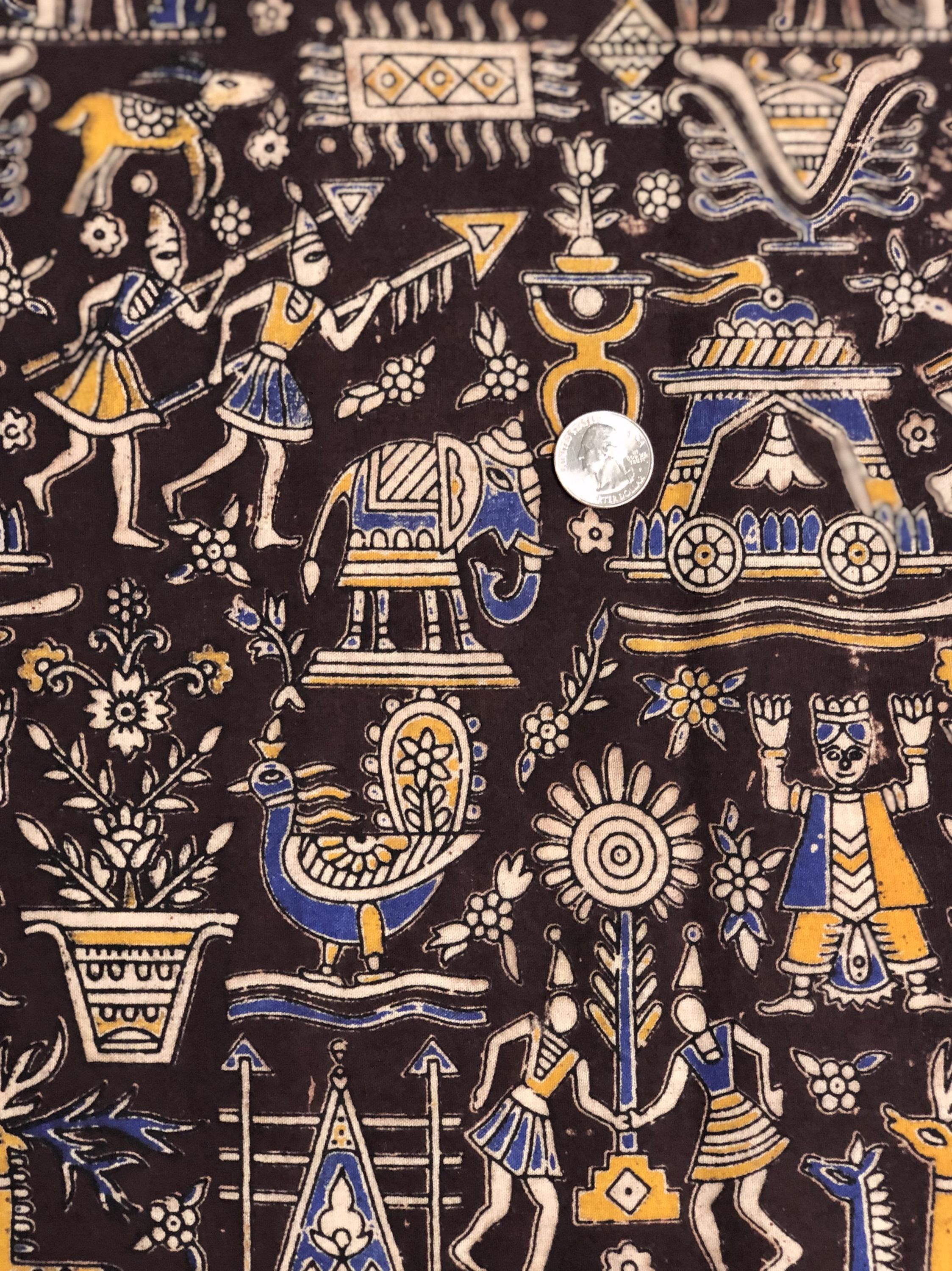 Multicolor Cotton Kalamkari Hand Prints CHP-203 Fabric - Etsy