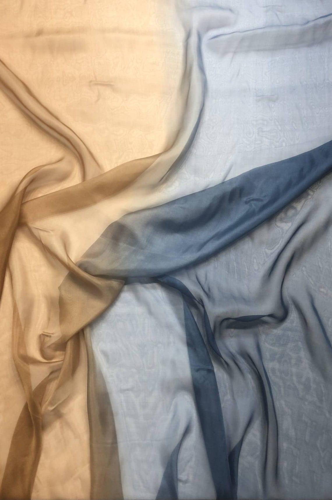 Sandstorm/ink Blue Ombre Silk Chiffon 2D-1018/10 Fabric - Etsy