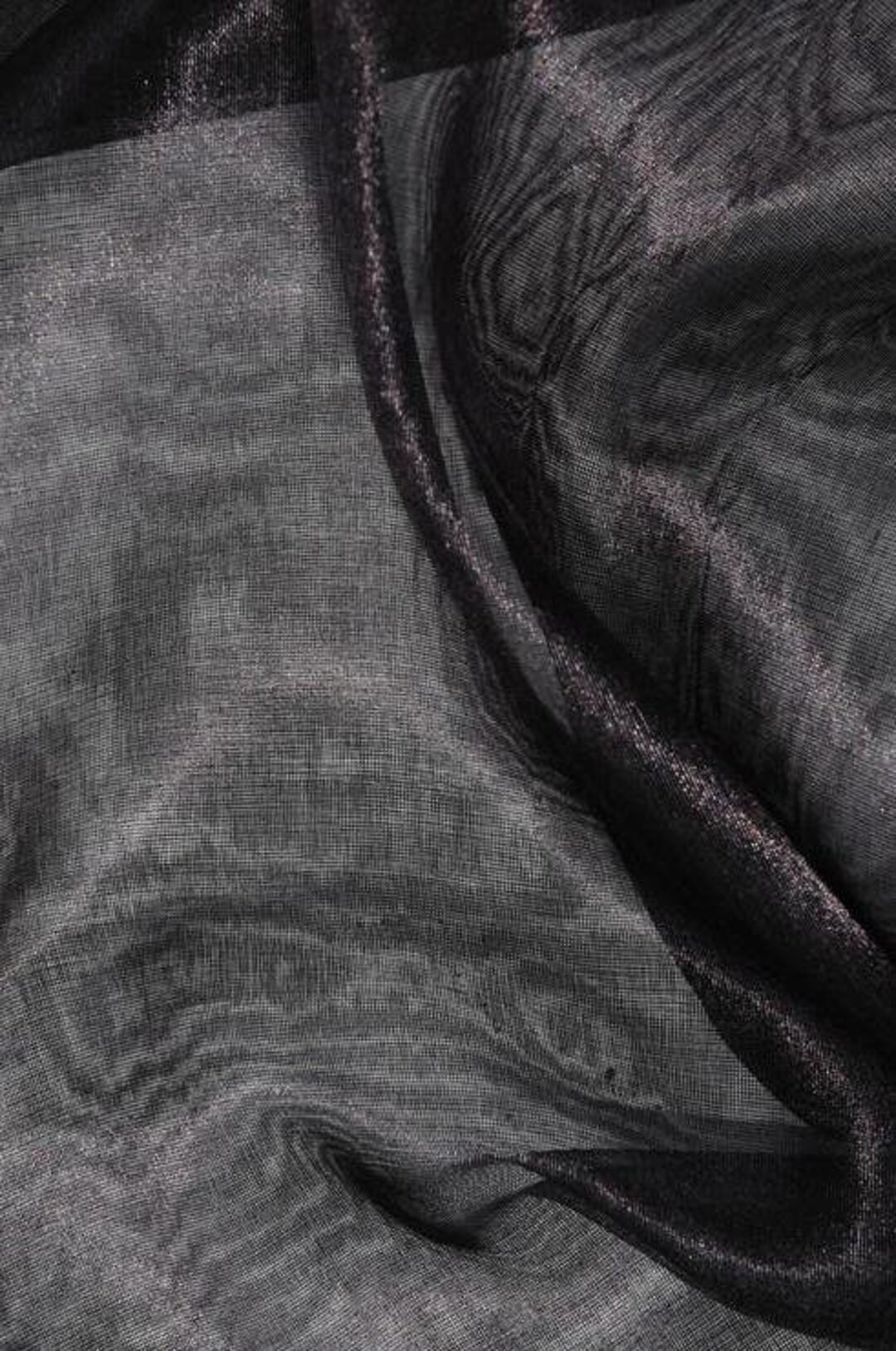 Black Metallic Organza Fabric - Etsy
