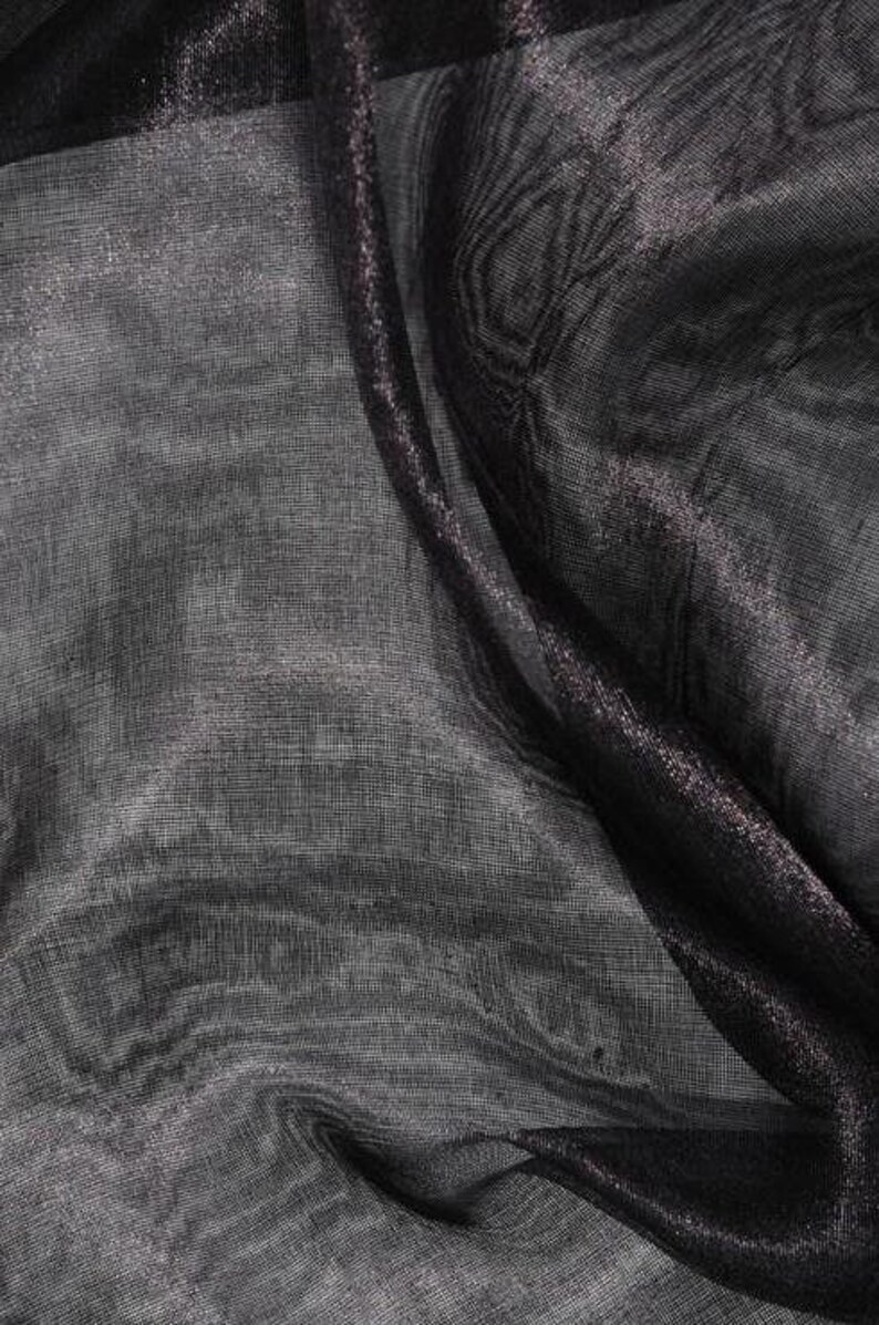 Black Metallic Organza Fabric - Etsy