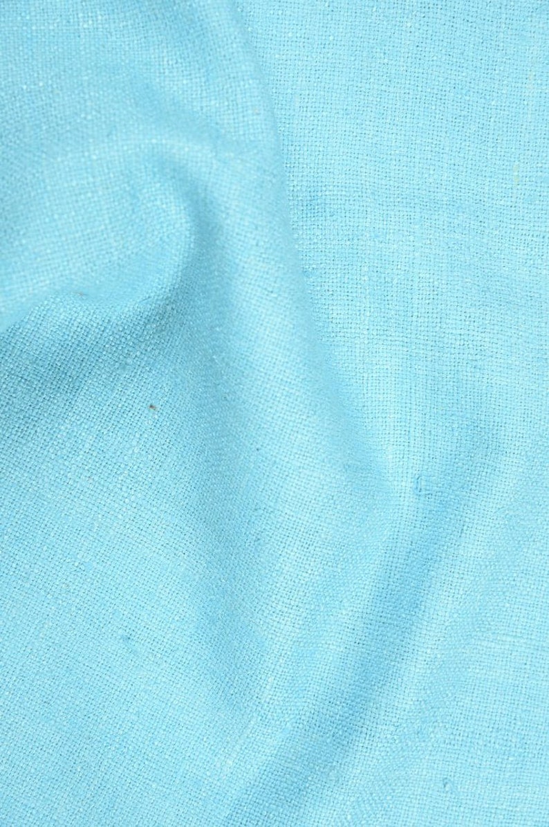 Bright Turquoise Silk Linen (matka) Fabric - Etsy