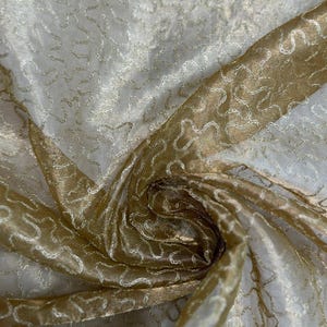 Golden Organza With Light Gold Thread Tissue Metallic Embroidery - Etsy