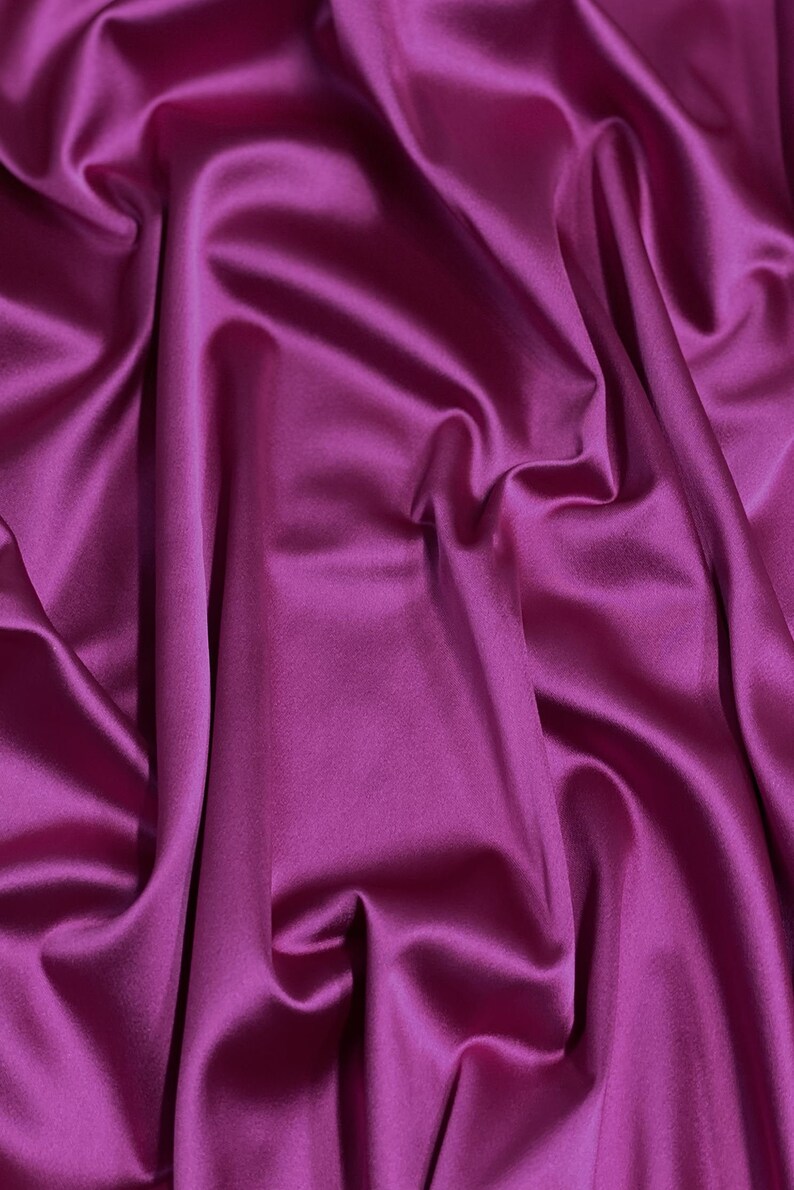 Raspberry Italian Stretch Satin Fabric - Etsy