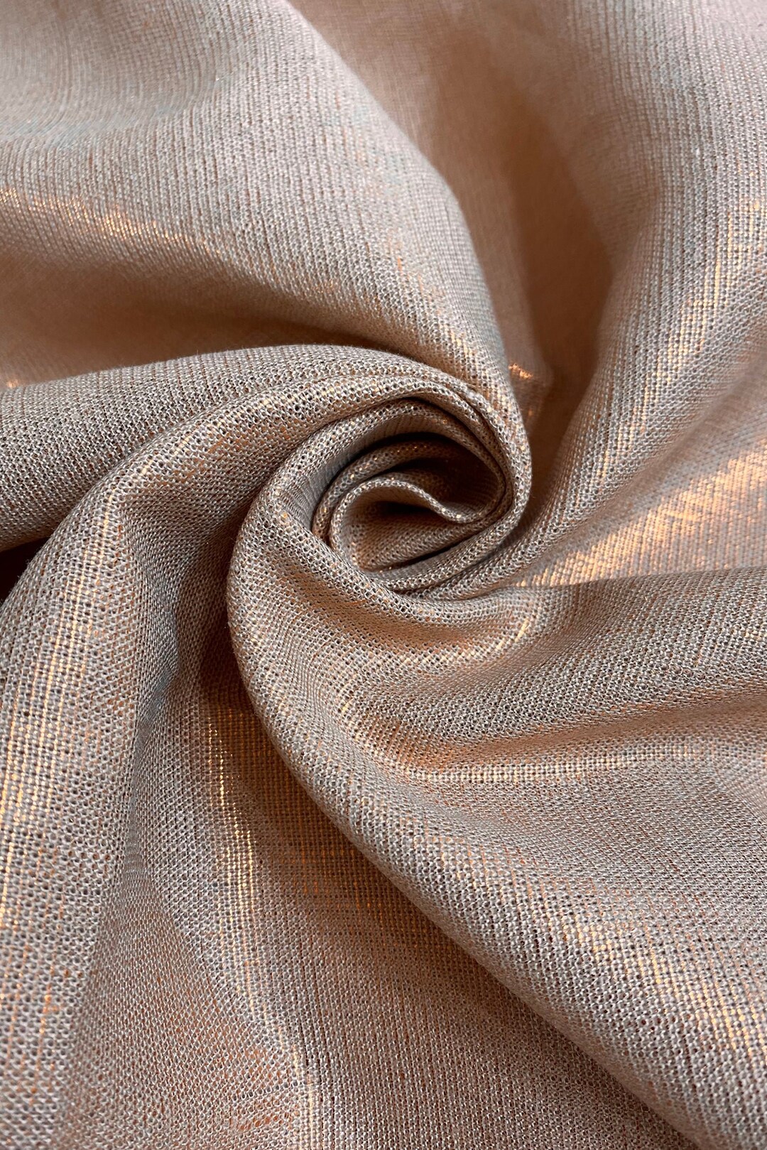 Bronze Shiny Metallic Linen - Etsy
