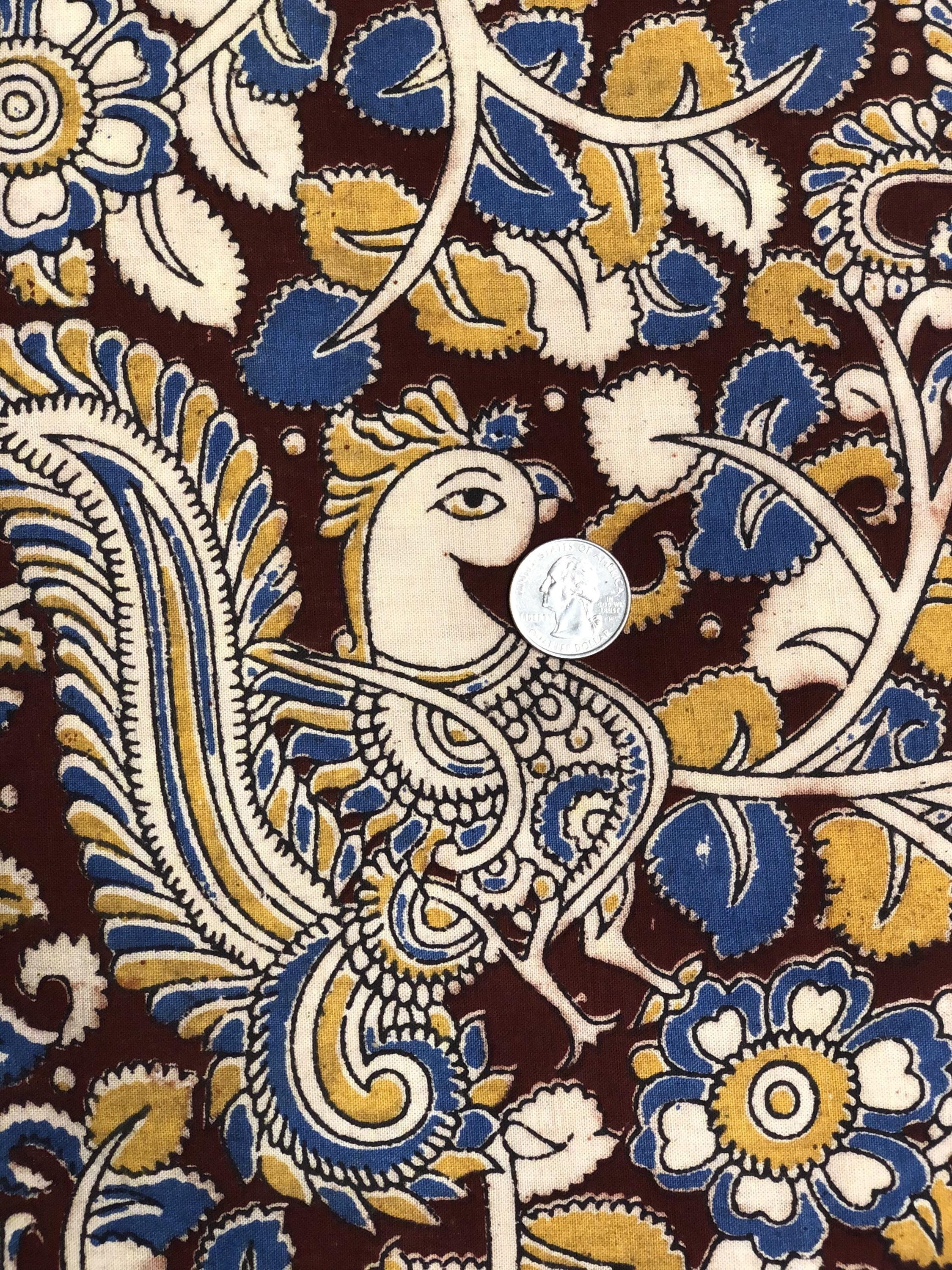Multicolor Cotton Kalamkari Hand Prints CHP-206/3 Fabric - Etsy