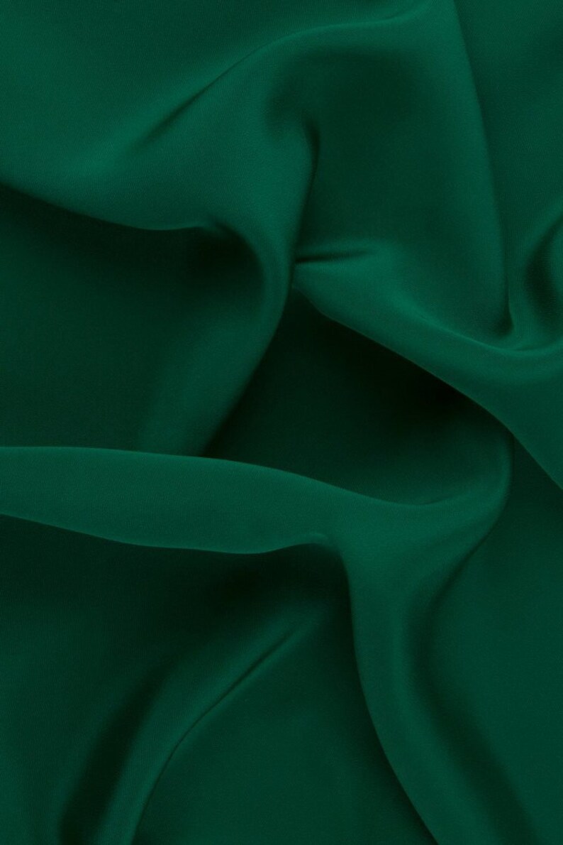 Emerald Green Silk 4-ply Crepe Fabric - Etsy