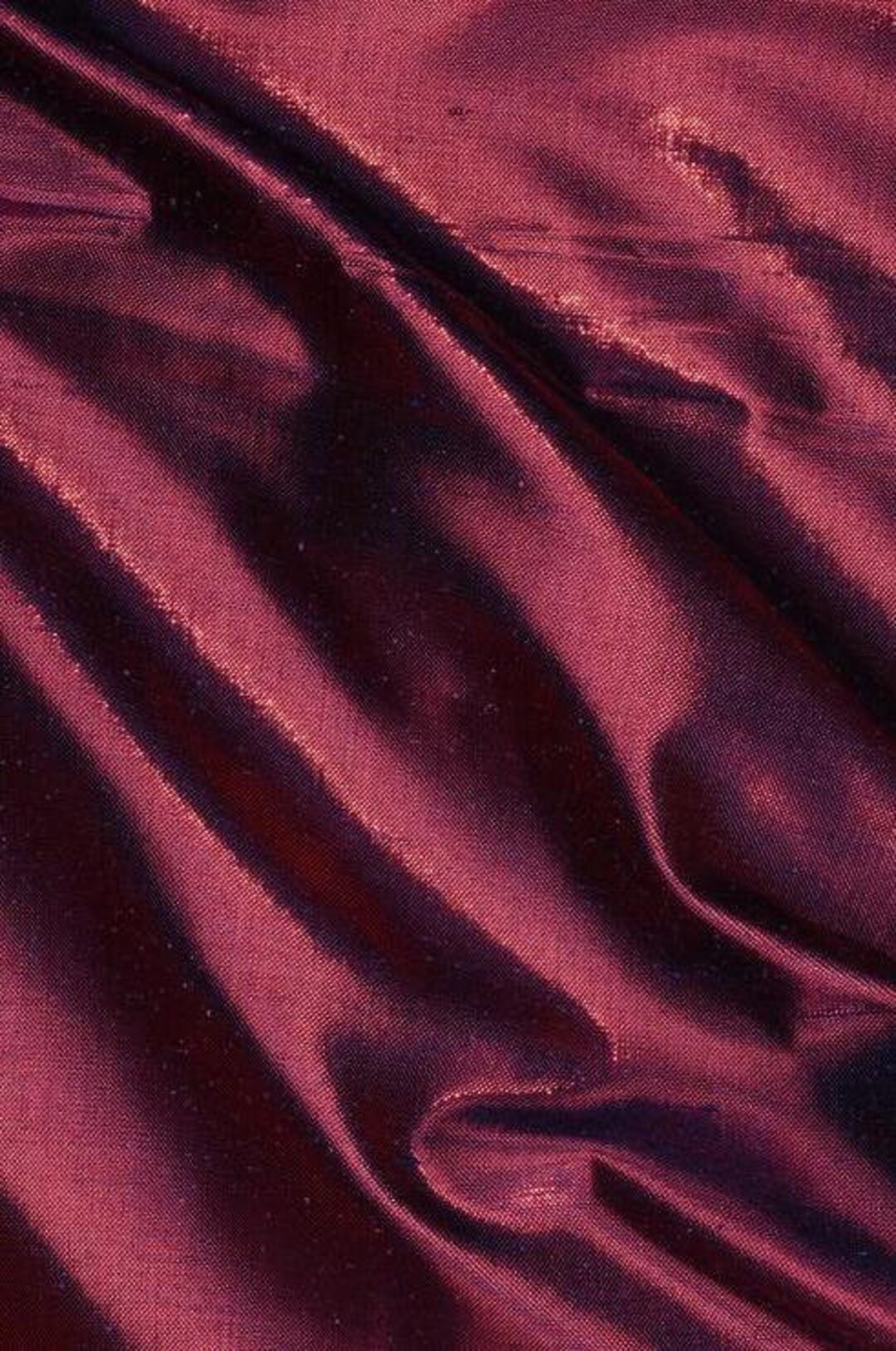 American Beauty Rose Red Metallic Shantung Silk Fabric - Etsy