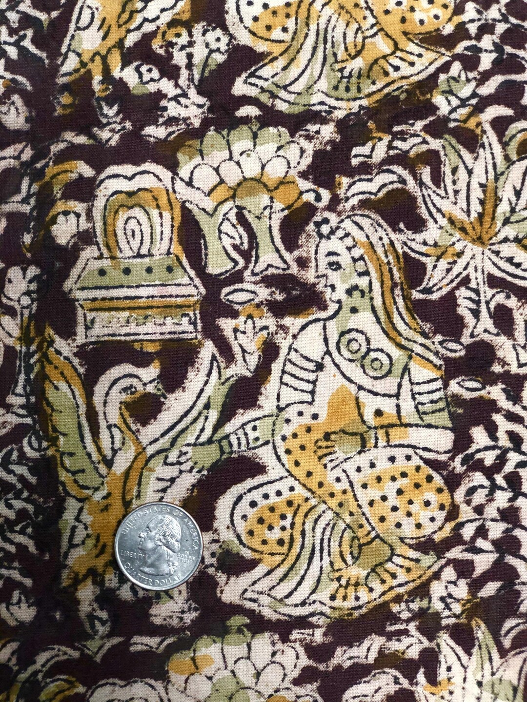 Multicolor Cotton Kalamkari Hand Prints CHP-207/1 Fabric - Etsy