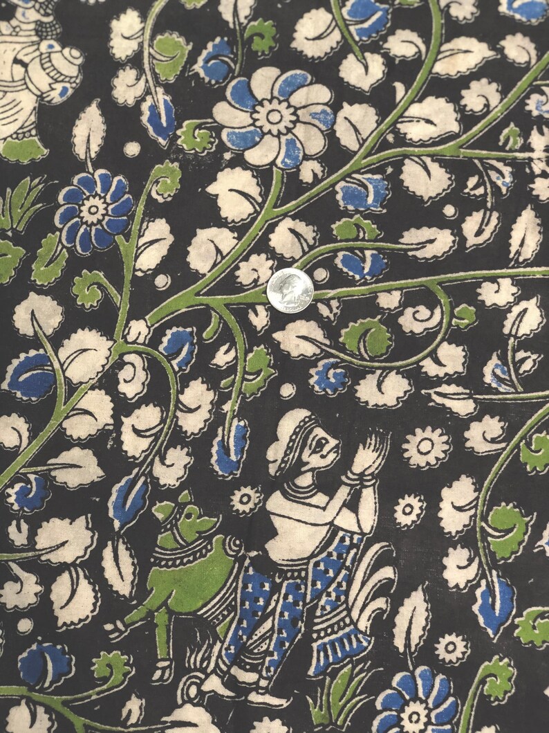 Multicolor Cotton Kalamkari Hand Prints CHP-210/1 Fabric - Etsy