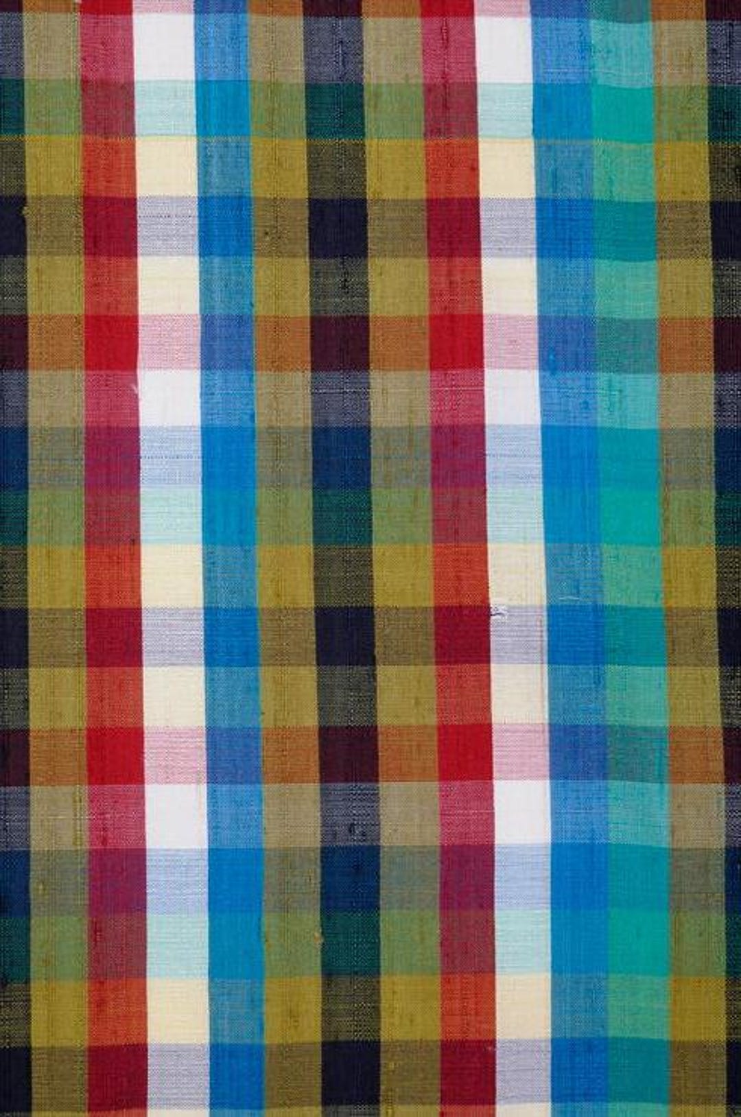 Multi-color Check Plaid Silk Shantung 82 Fabric - Etsy