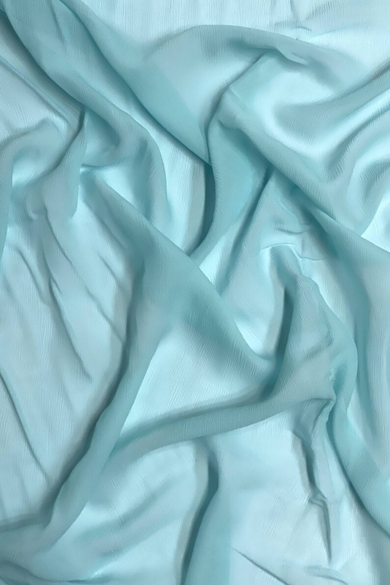 Blue Tint Silk Heavy Crinkled Chiffon HCD-023 Fabric - Etsy