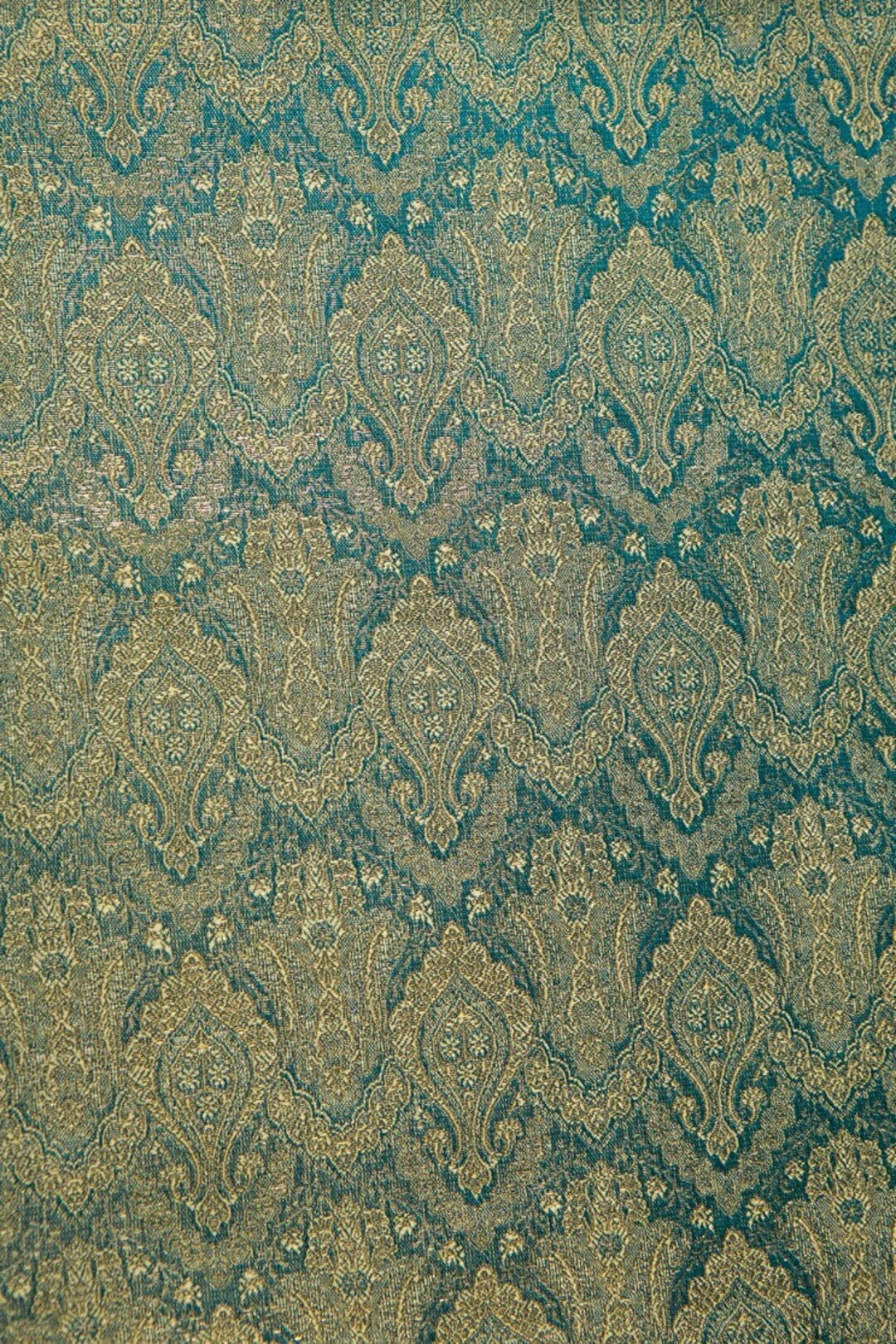 Turquoise Silk Brocade 484 Fabric - Etsy