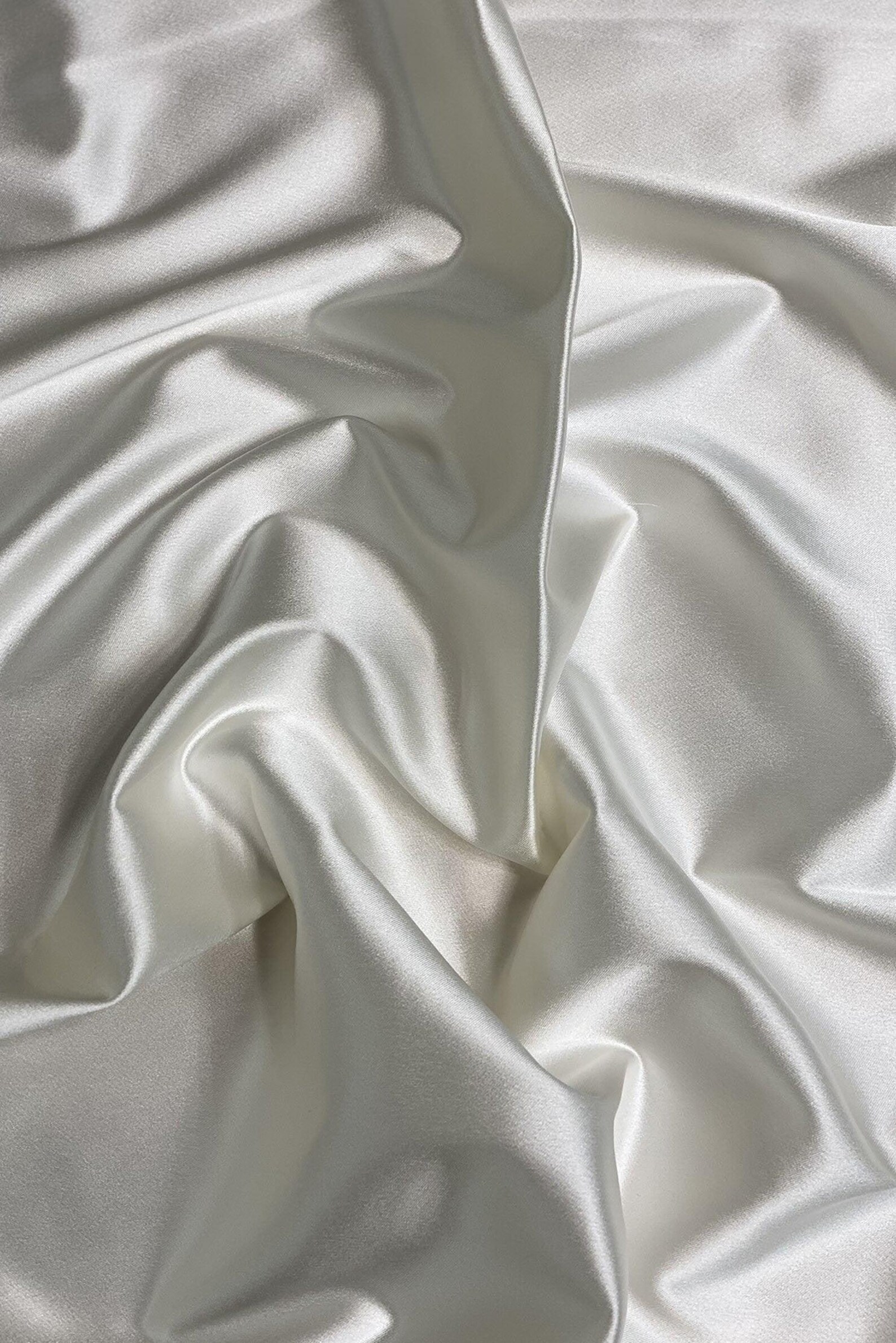 Offwhite Italian Stretch Satin Fabric - Etsy