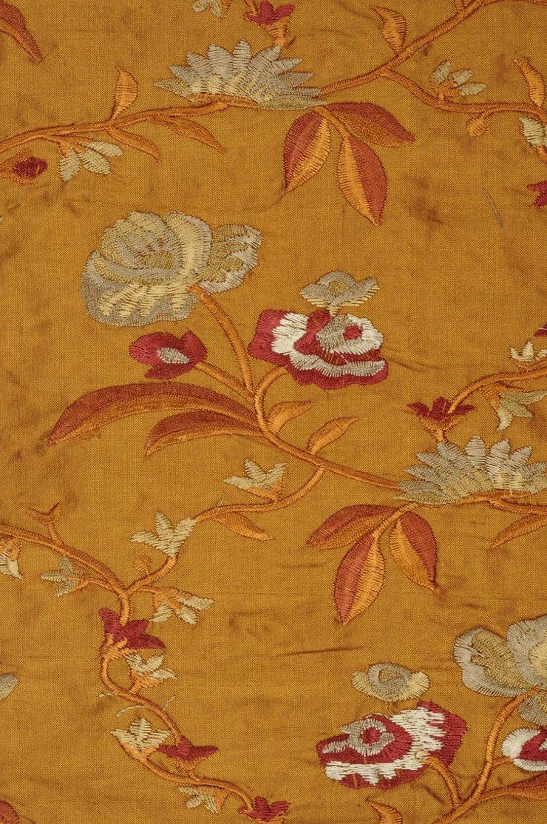 Inca Gold 202 Embroidery Dupioni Silk Fabric - Etsy