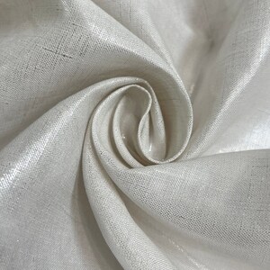 Offwhite Metallic Linen - Etsy