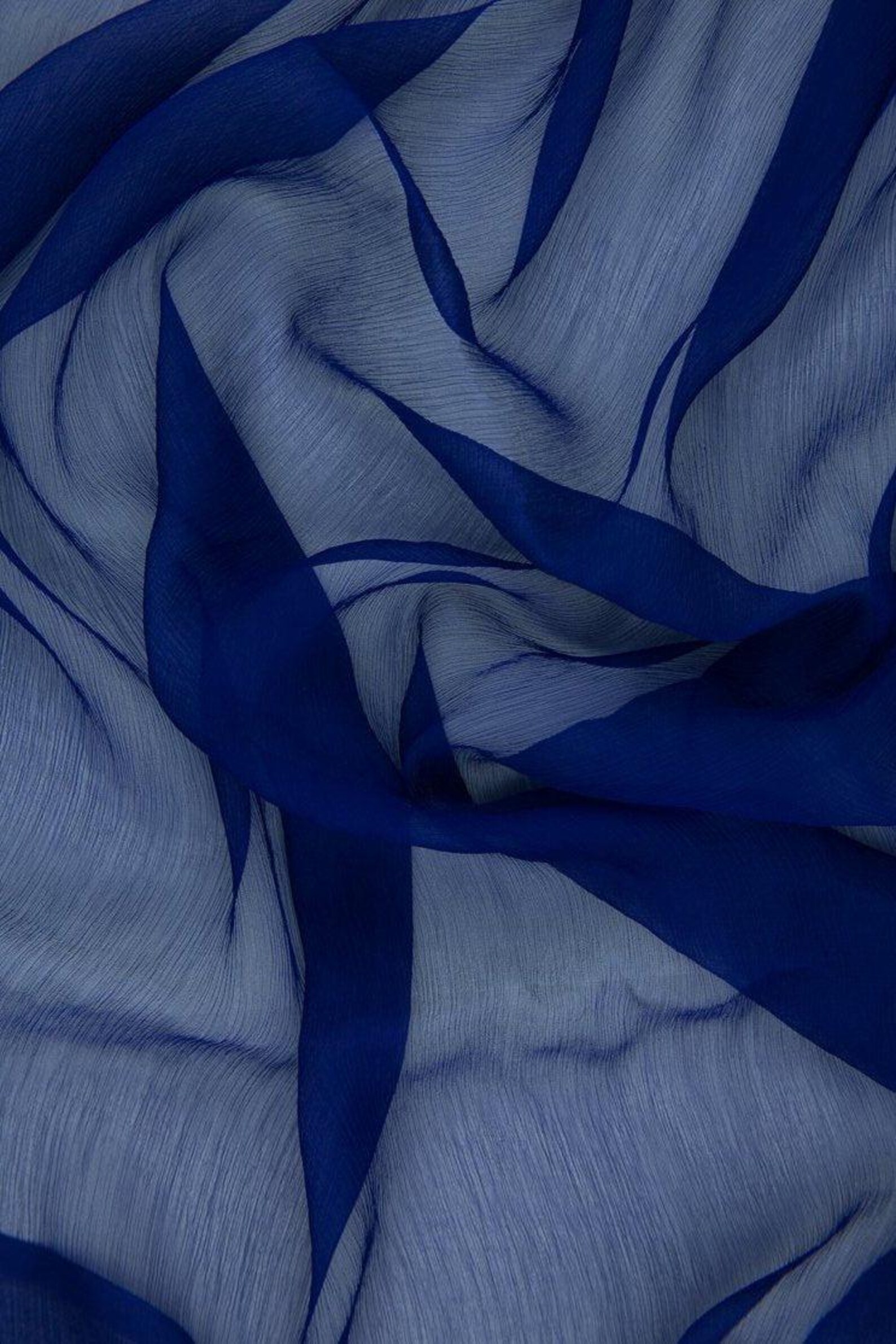 Ultramarine Silk Crinkled Chiffon Fabric - Etsy