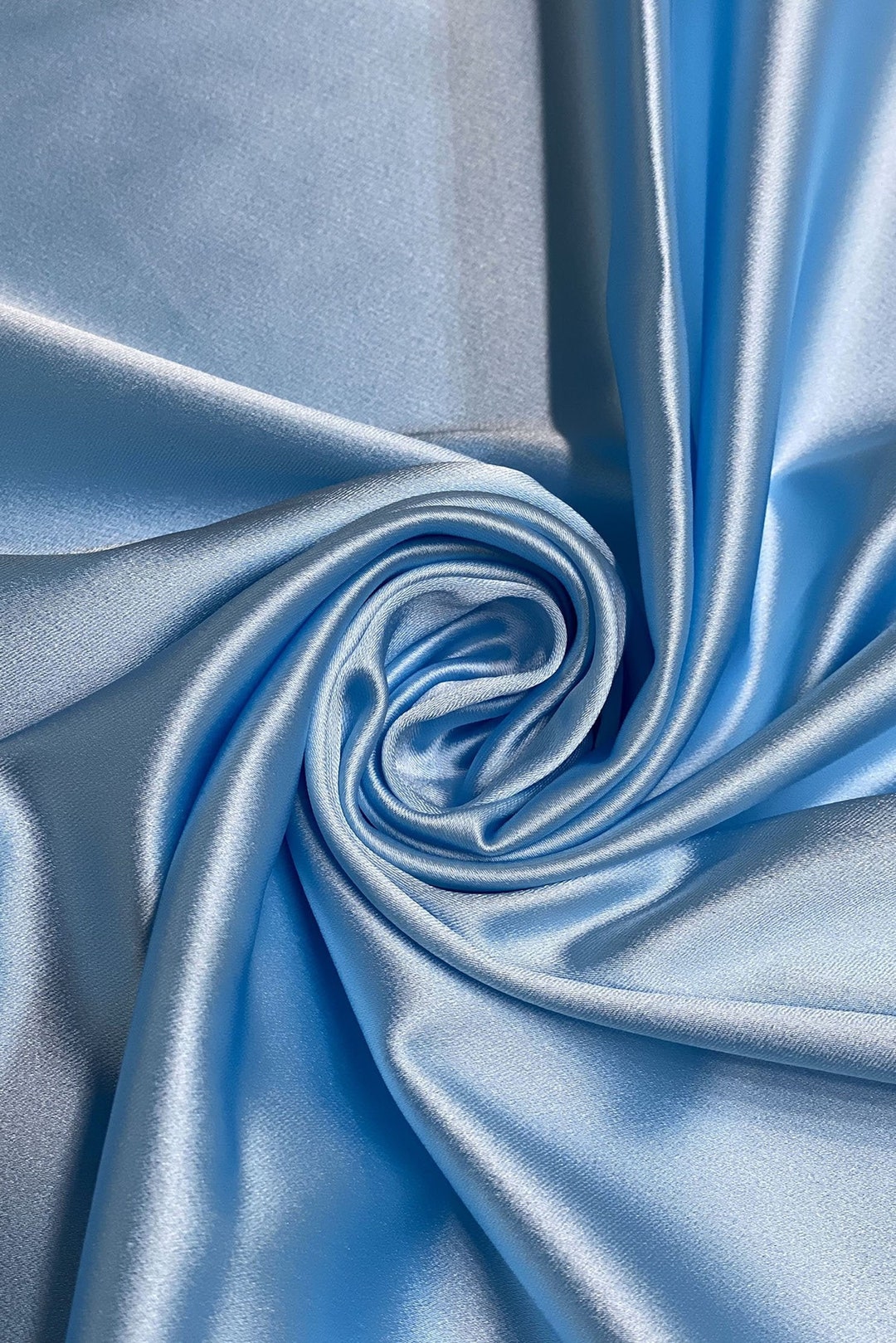 Sky Blue Italian Stretch Satin Fabric - Etsy